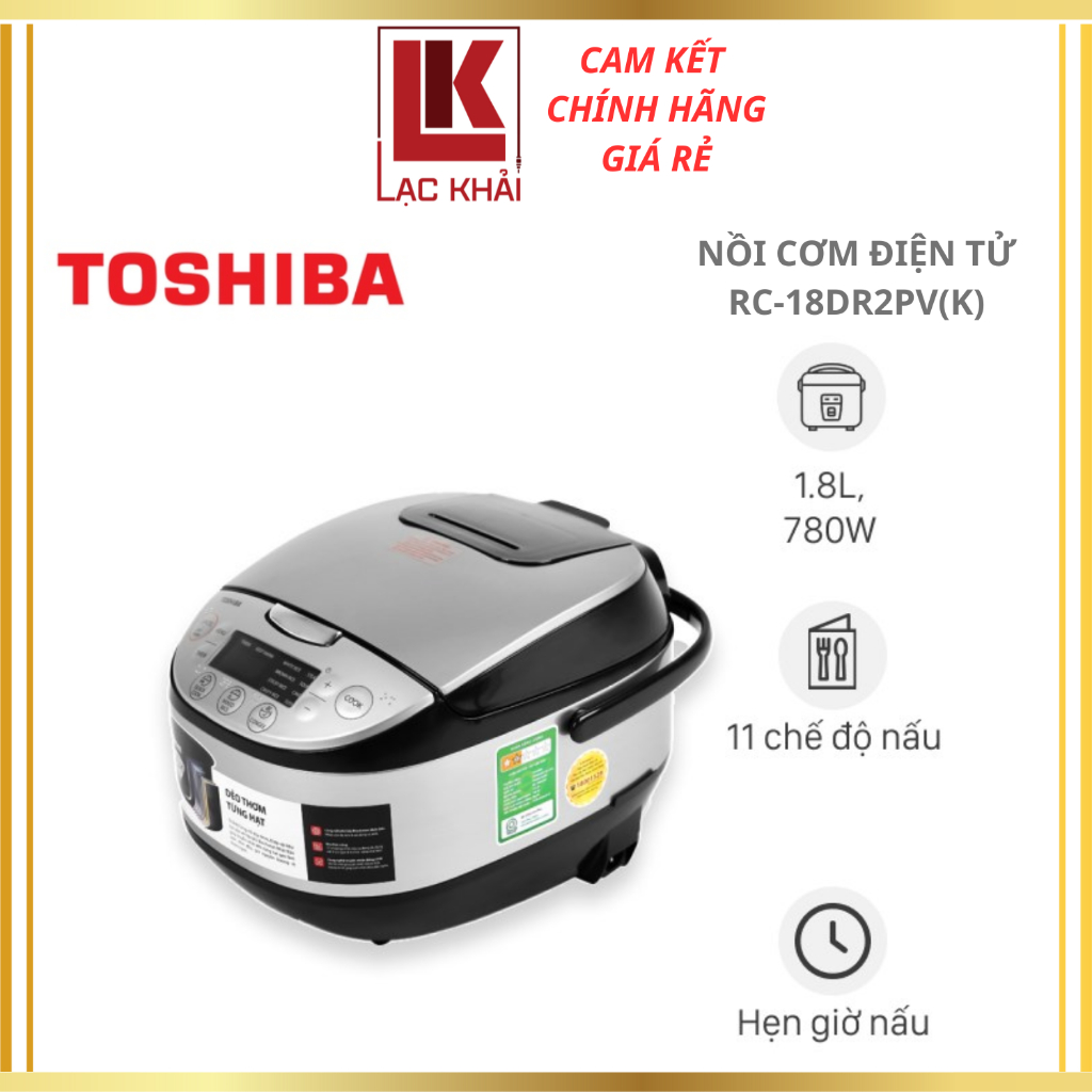 Toshiba RC-18DR2PV(K) electronic rice cooker - 1.8L - 4mm thick inner ...