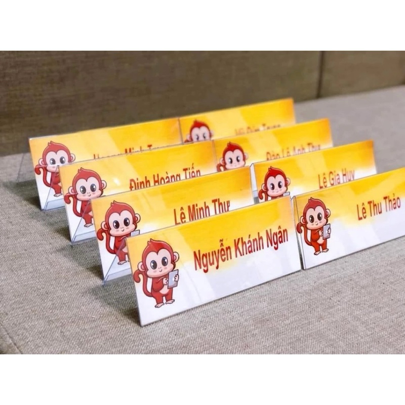 Combo of 5 A V-shaped Mica Nameplates, 8x18cm, Mica Shelf with Label ...