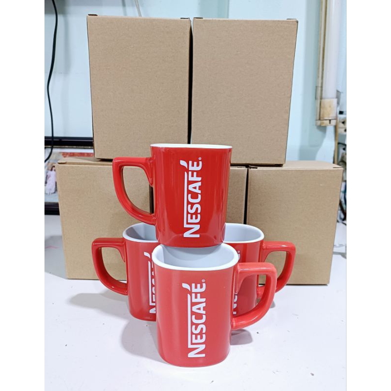Set of 4 ceramic cups with thick handles (Nescafe gift) | Shopee Malaysia