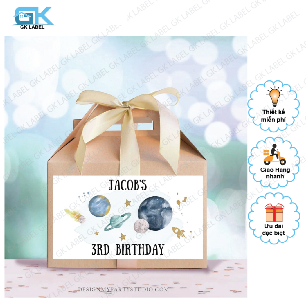 Print gift box stickers, Decal Label for gift boxes, Gift box stickers ...