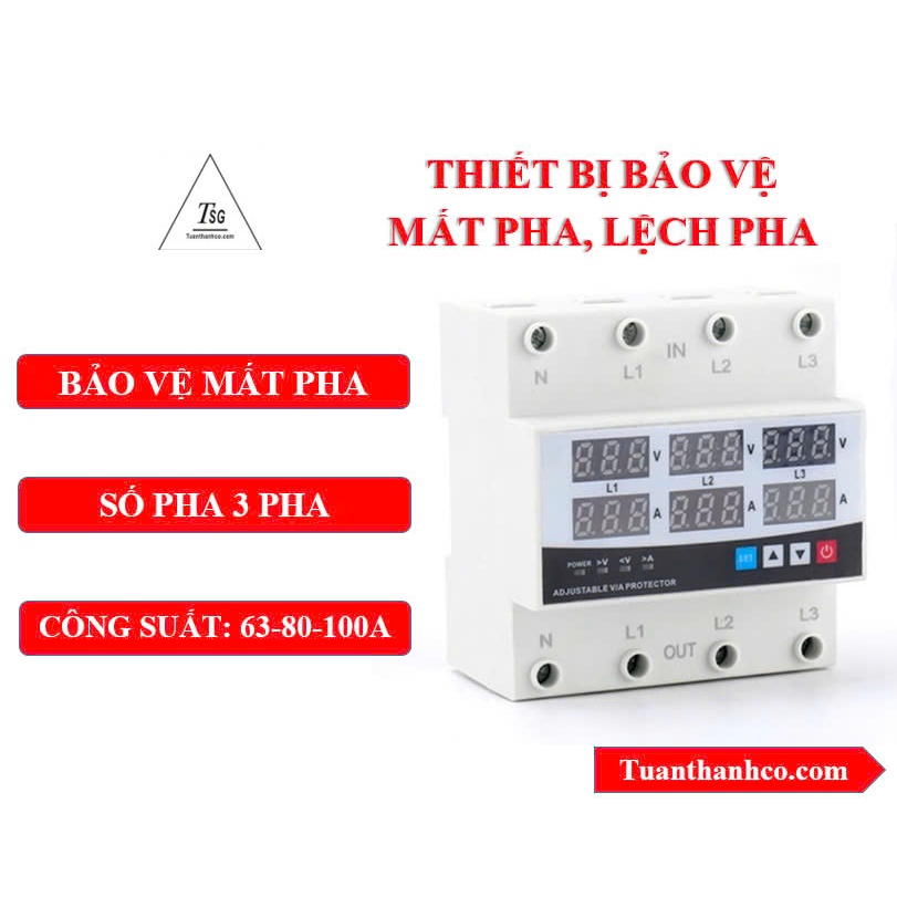 3-phase Phase Loss, Phase Deviation, Neutral Loss Protection Device 63A,80A,100A | Shopee Malaysia