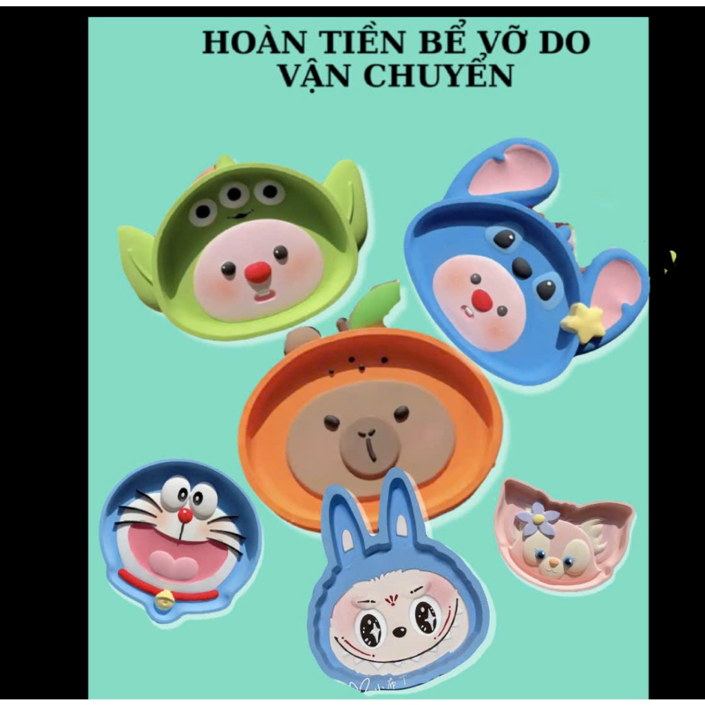 Combo OF 6 LABUBU PLATE STATUES WITH HOT TREND CARTOON MODELS FOR KIDS ...