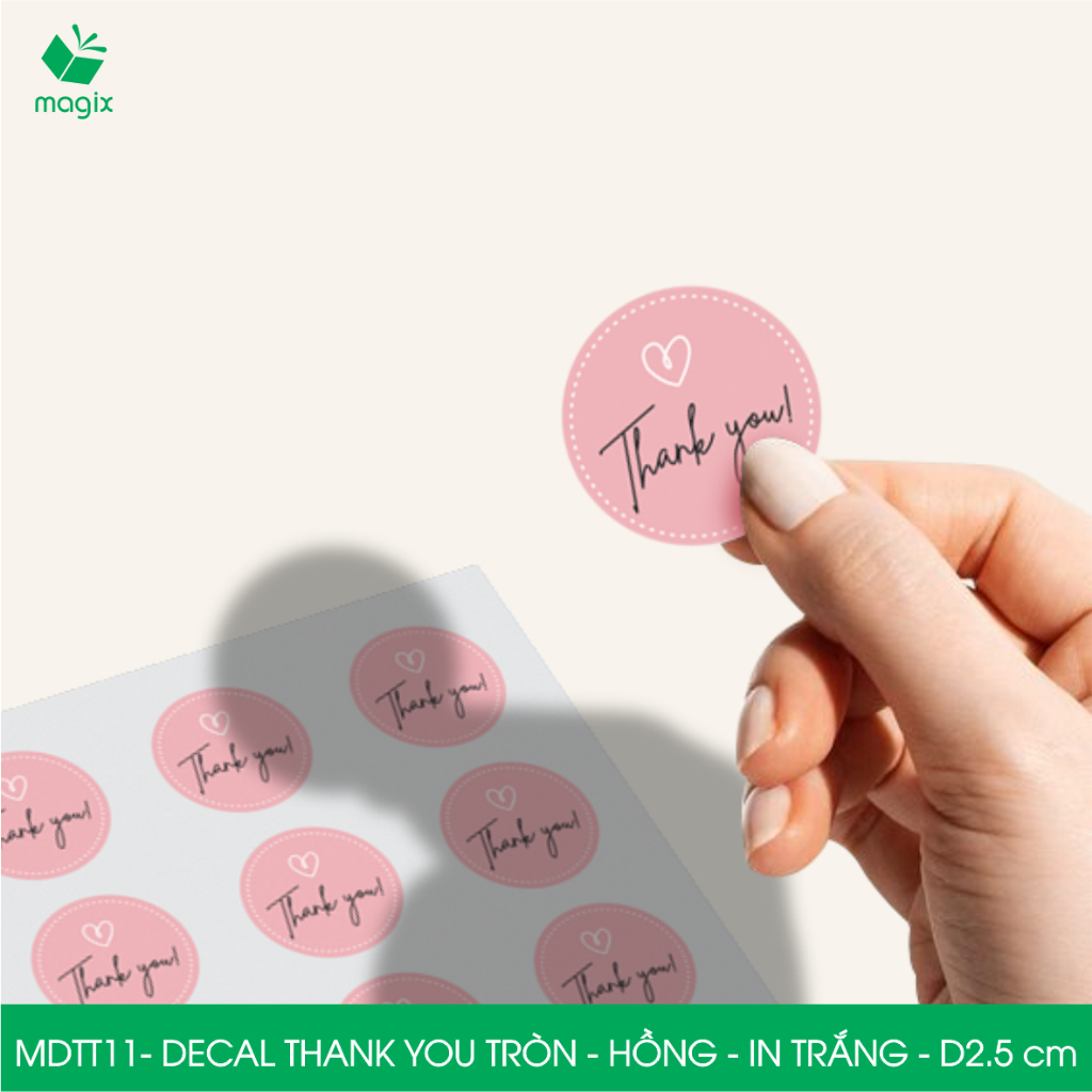 Mdtt11 - D2.5cm - 50 Thank you stickers, round decals for carton boxes ...