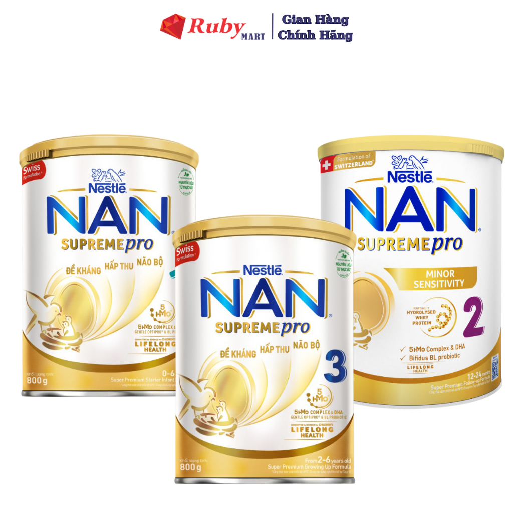 Nestlé NAN SupremePro Powdered Milk can 800g full quantity with 5HMO & Gentle Optipro protein ...