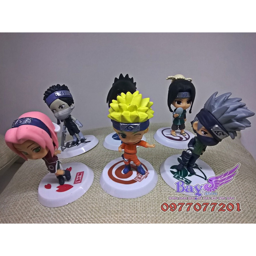 Set of 6 naruto mini figures 5-8cm [sakura/naruto/sasuke/kakashi/zabuza ...