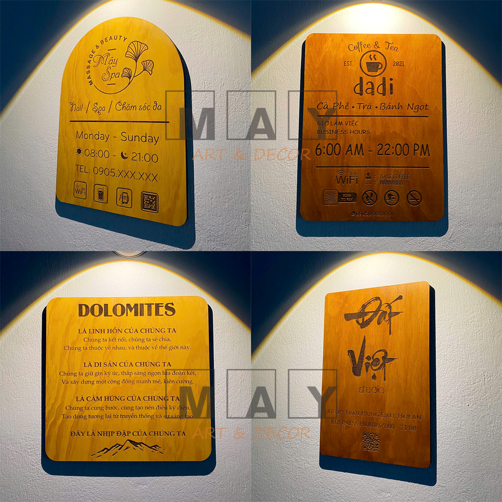 Custom Laser Engraved Wooden Board, Laser Engraved Shop Sign Notice ...