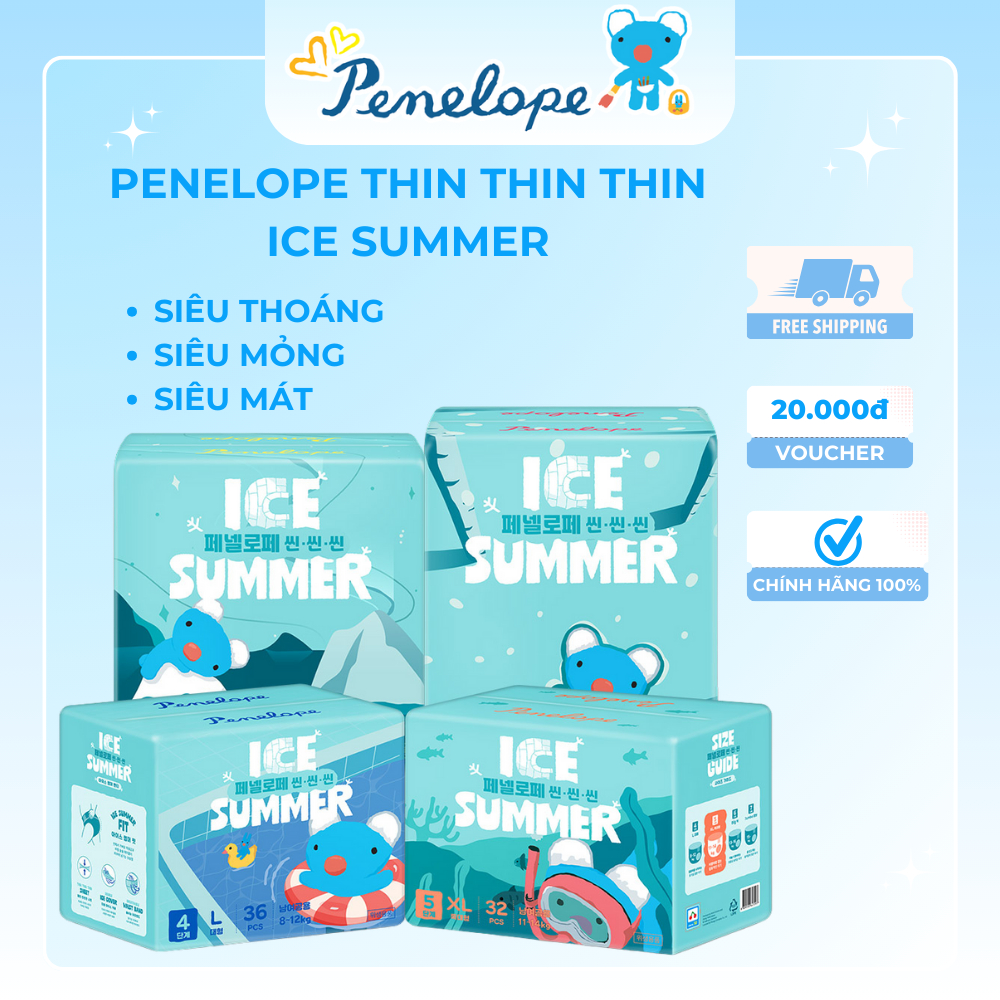 1 BOX OF PENELOPE THIN THIN ICE SUMMER DIAPERS - GENUINE | Shopee Malaysia