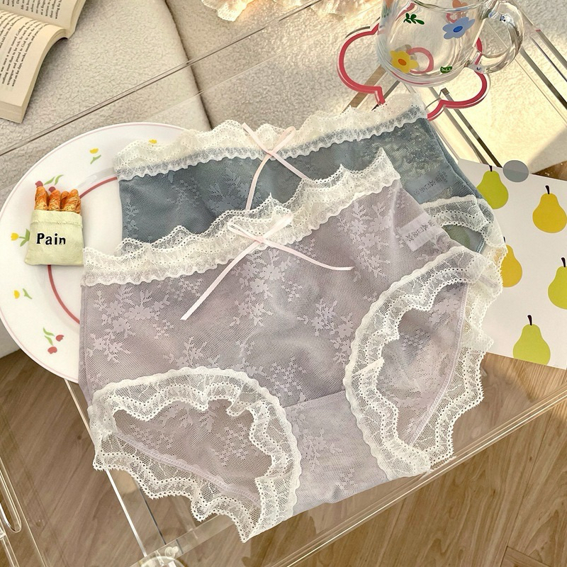 New Japanese Style Lace Panties for Girls Summer Cotton Briefs | Shopee ...