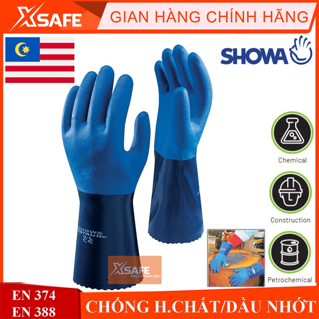 Showa 720 NBR chemical resistant gloves are oil, acid, chemical ...
