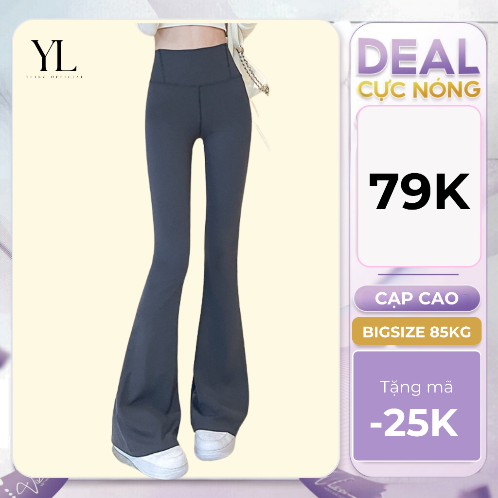 Yling women's high-waisted big-size flared pants made of 4-way stretch ...