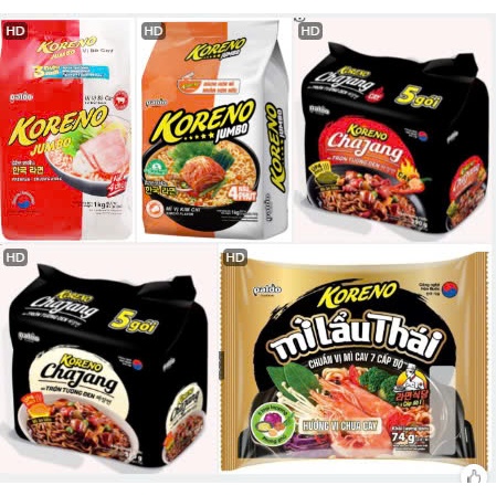 Korean Koreno Jumbo Noodles Spicy Beef Noodles / Kim Chi Noodles /Chicken/Shrimp/Mushroom ...