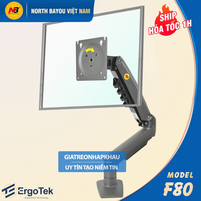 Nb F80 Monitor Mount - ErgoTek EZ1 / NB H100 Compatible 17 - 30 inches ...