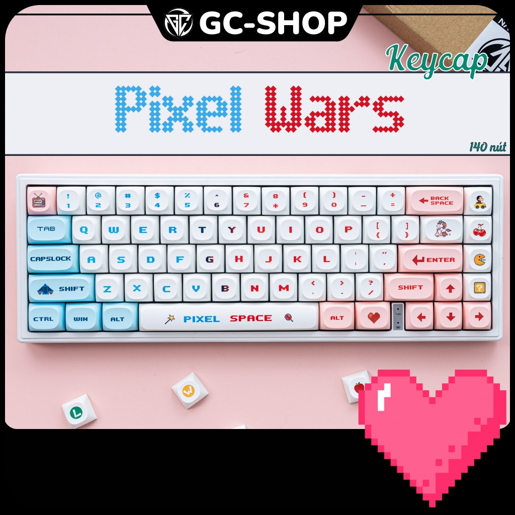 Pixel Wars Keycap | Ma Pixel Wars Fat Font | Pbt plastic Keycap 125 ...