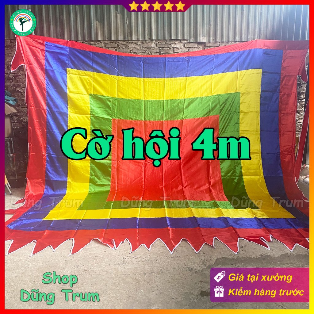 Magic Flag 4m x 4m Five-Colored Festival Flag made of SaTanh material ...