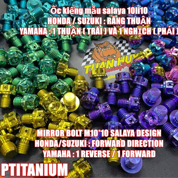 Titanium screw gr5 10li10 salaya probolt glass screw for honda yamaha ...
