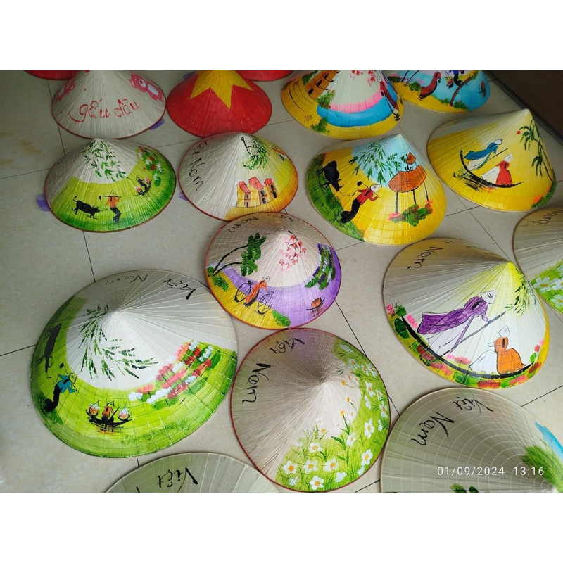 Beautifully painted conical hats for babies and mothers | Shopee Malaysia