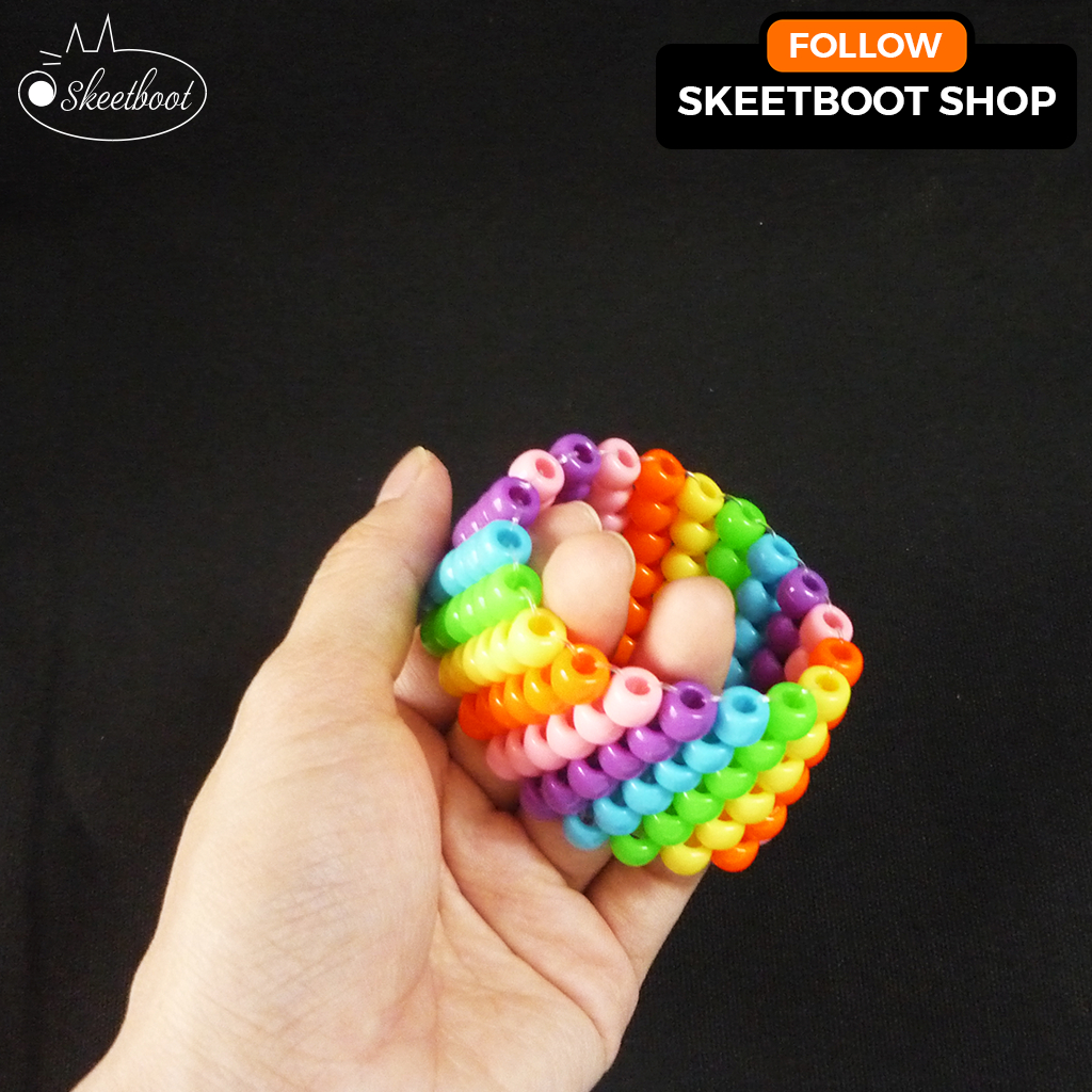 Kandi cuff rainbow - kandi bracelet - accessories rave edm festival ...