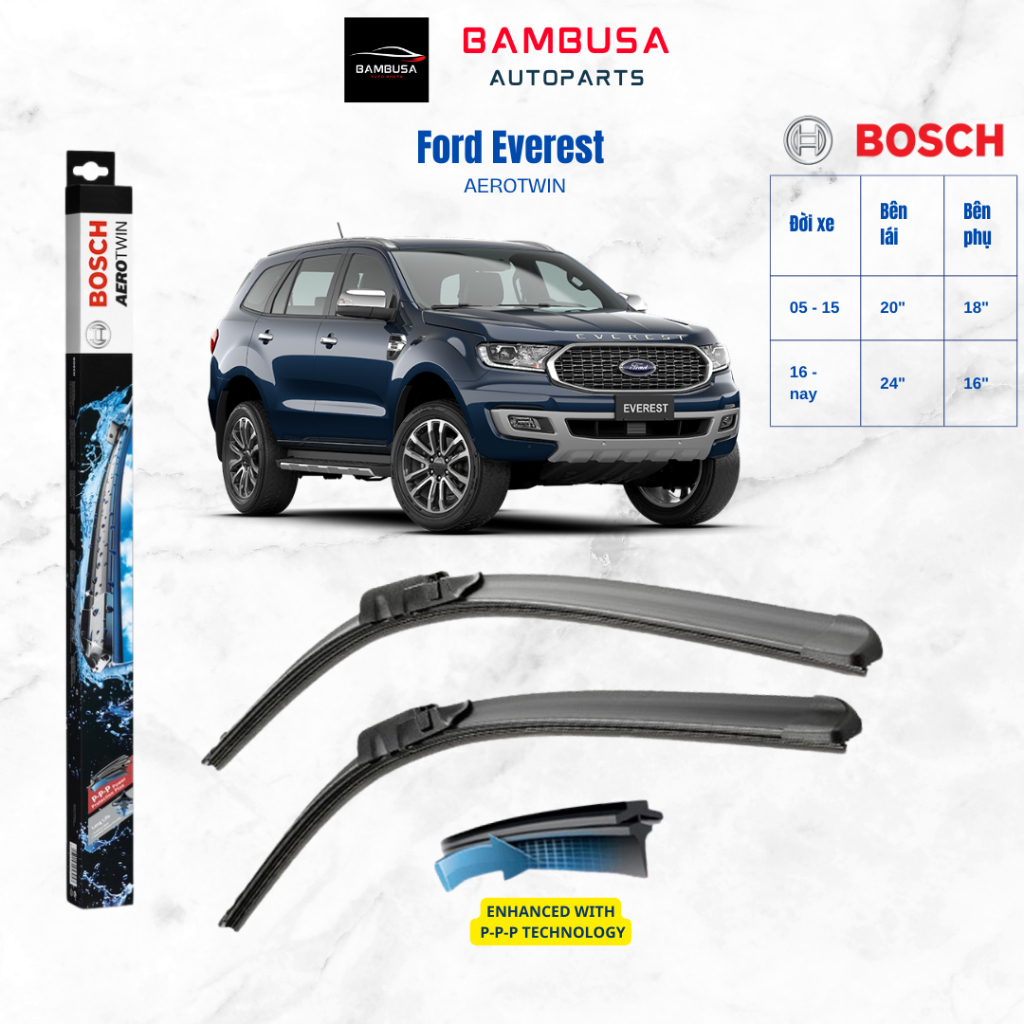 High-end Ford Everest BOSCH AEROTWIN wiper set for car models from 2005-2024 | Shopee Malaysia
