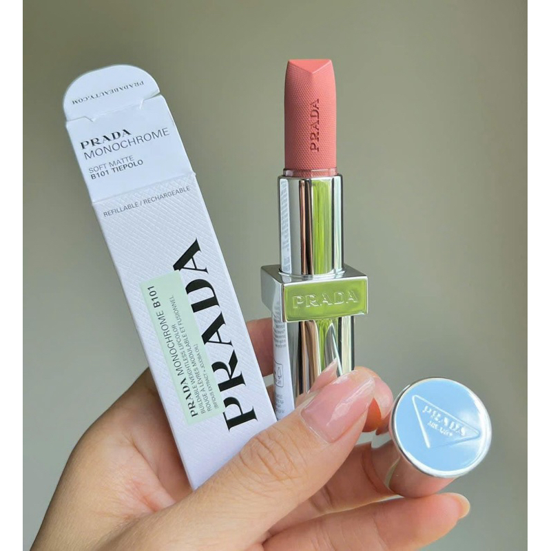 [AUTH 100%] PRADA MONOCHROME SOFT MATTE LIPSTICK B101 (EARTH PEACH PINK ...