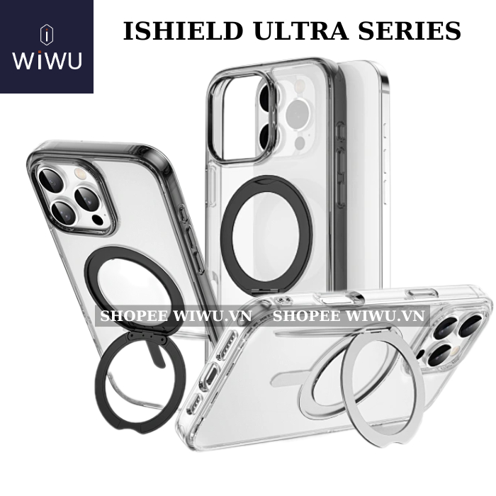Wiwu Ishield Anti-Yellow Transparent Case with 360 Rotating Magnetic ...