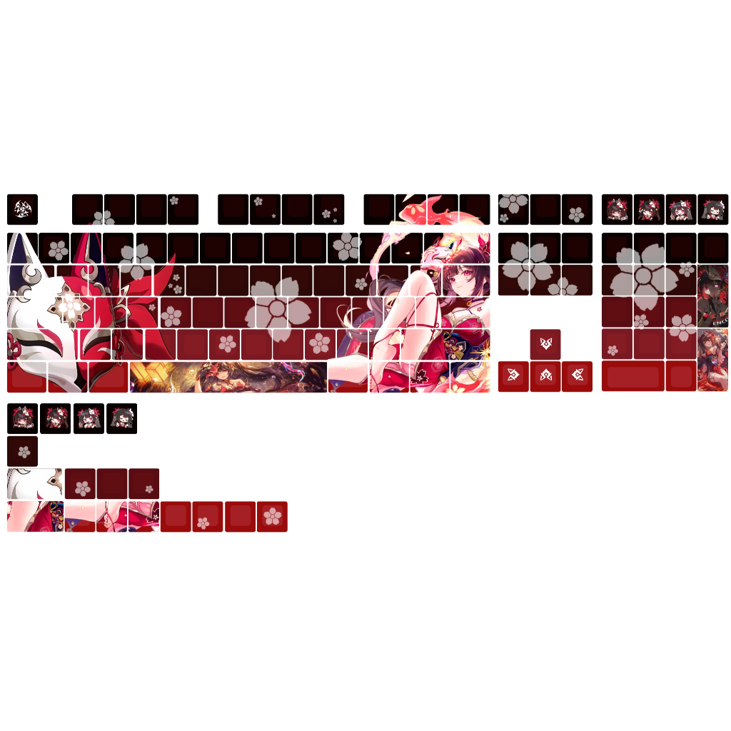 Honkai Keycap: Star Rail Sparkle thick PBT through led in dyesub 5 ...