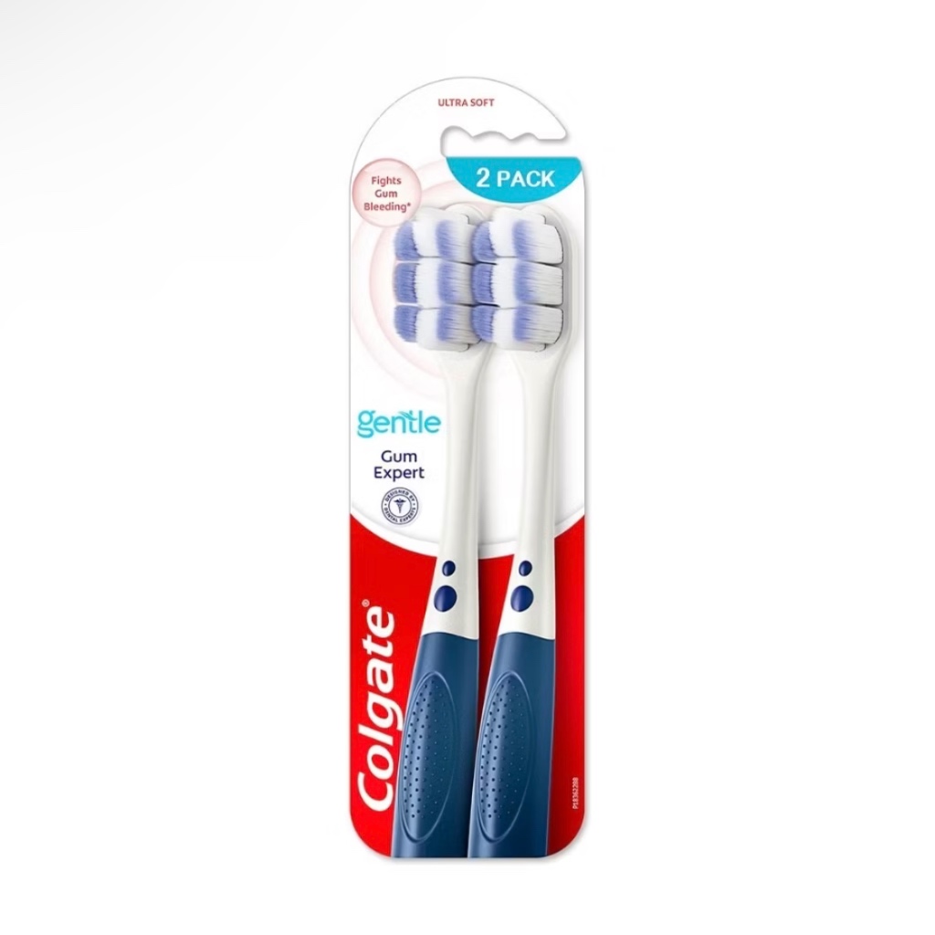 Set of 2 Colgate Gentle Gum Expert Brushes with super soft thick ...