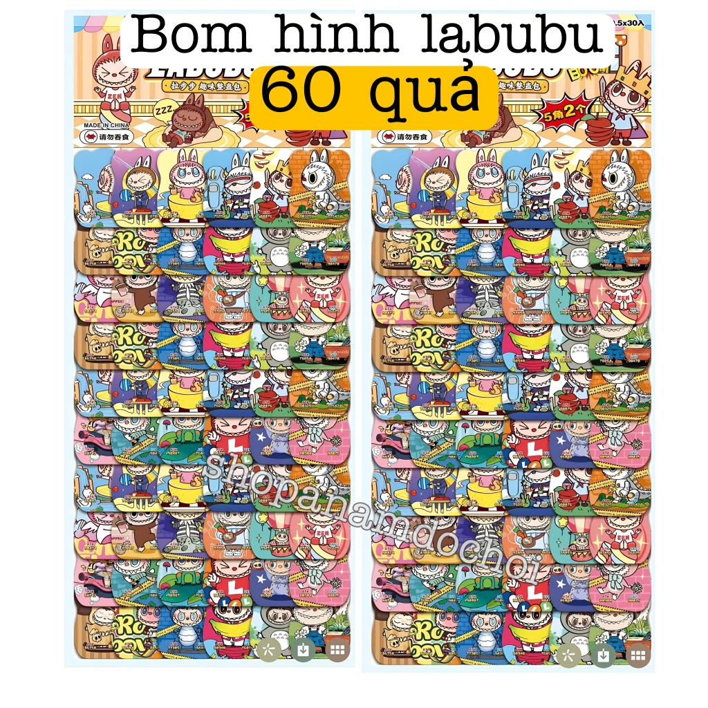Blister of 60 labubu-shaped bombs, labubu-shaped bombs | Shopee Malaysia