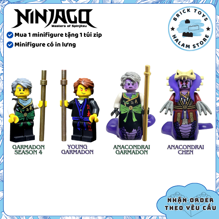 Young Ninjago Garmadon minifigures assembly toy Chen snake Evil Wu ...