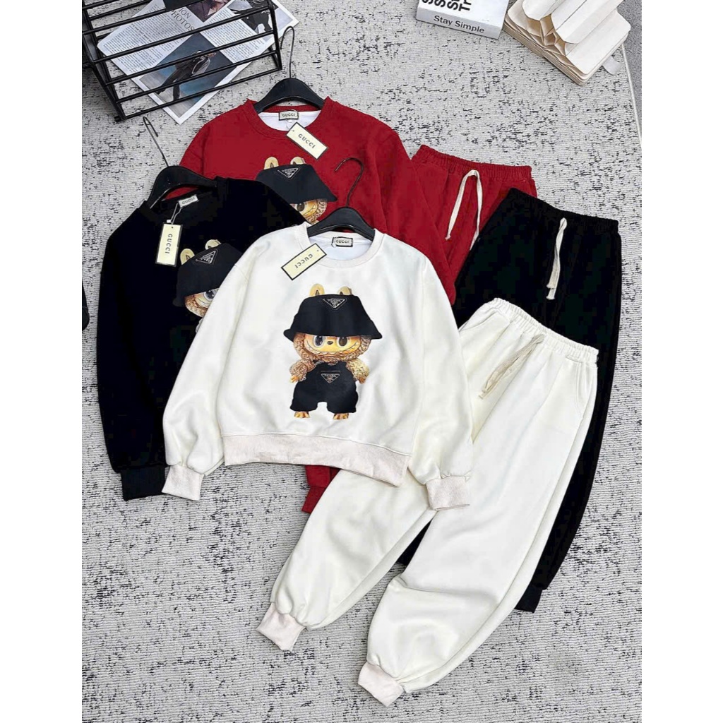 Flannel Set includes shirt and pants LABUBU PRINTED Flannel Set Korean ...