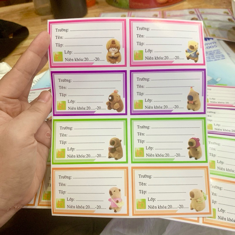 Notebook labels with pre-adhesive CAPYBARA KUROMI patterns in cute ...