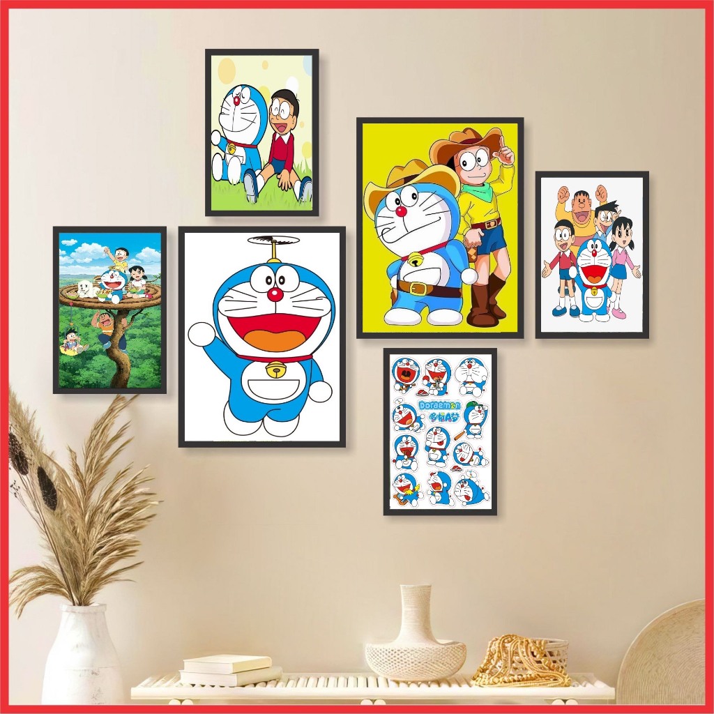 Doreamon wall stickers for girls' room decor, set of 6 5mm thick formex ...