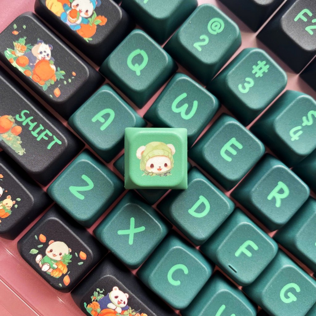 Mechanical keyboard Keycap - cute raccoon - MDA profile for Rainy75 ...