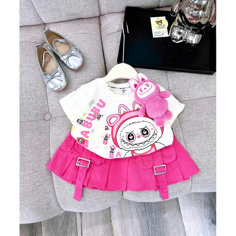 (Large Size chart) Khaki shirt + skirt set with labunu print in 5 ...