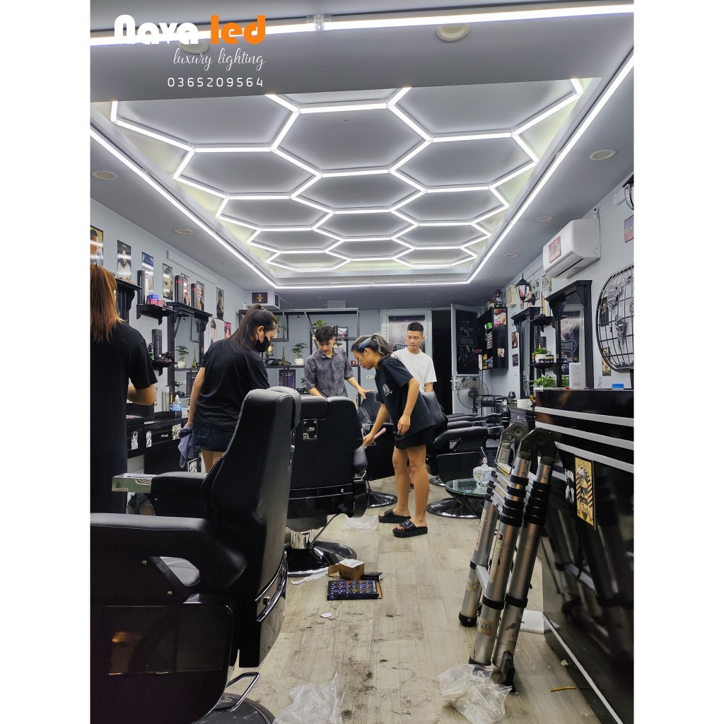 Barber shop light, 850W honeycomb led hair salon decoration light ...