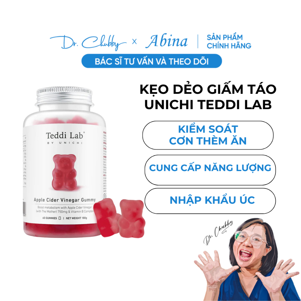 Unichi Teddi Lab apple cider vinegar candy helps control appetite 60 ...