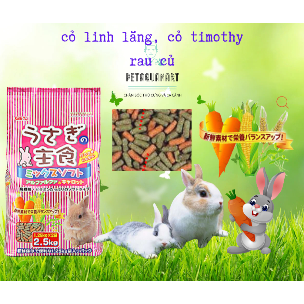 Compressed grass food mixed with carrots for rabbits and ornamental bugs from Gex Japan | Shopee ...