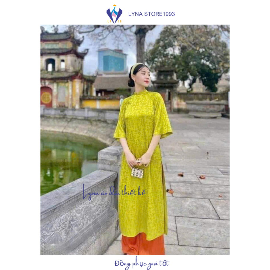 Modern women's ao dai with multi-colored brocade, ancient ao dai ...
