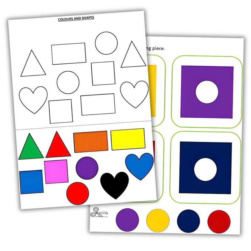 Collage of shapes (Montessori educational materials set) | Shopee Malaysia