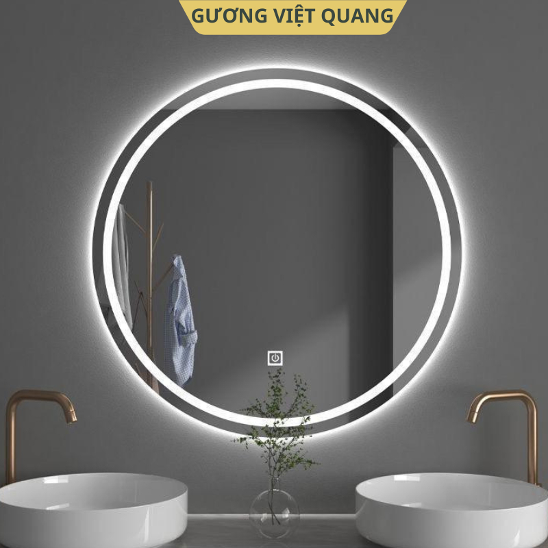 Wall Mounted Round Mirror [LIGHT EDGE - WHITE LED] Touch On/Off Mirror ...