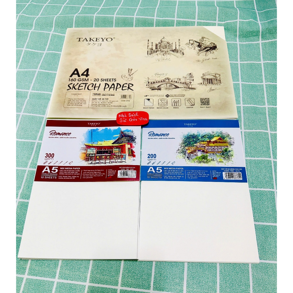 Pack of 20 Japanese Style Takeyo A3-A4-A5 Drawing Paper Sheets ...