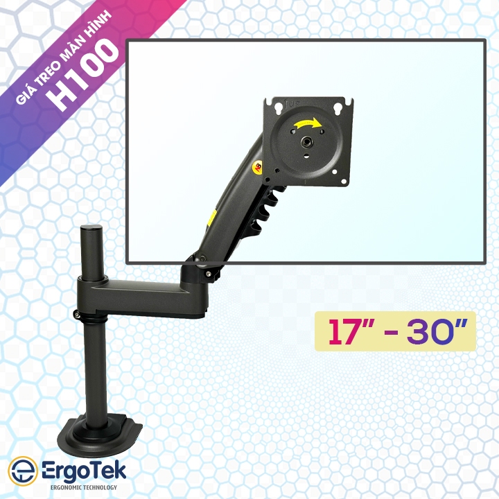Nb H100 17 - 30 Inch Monitor Mount - ErgoTek EZ90 Pro Computer Monitor ...