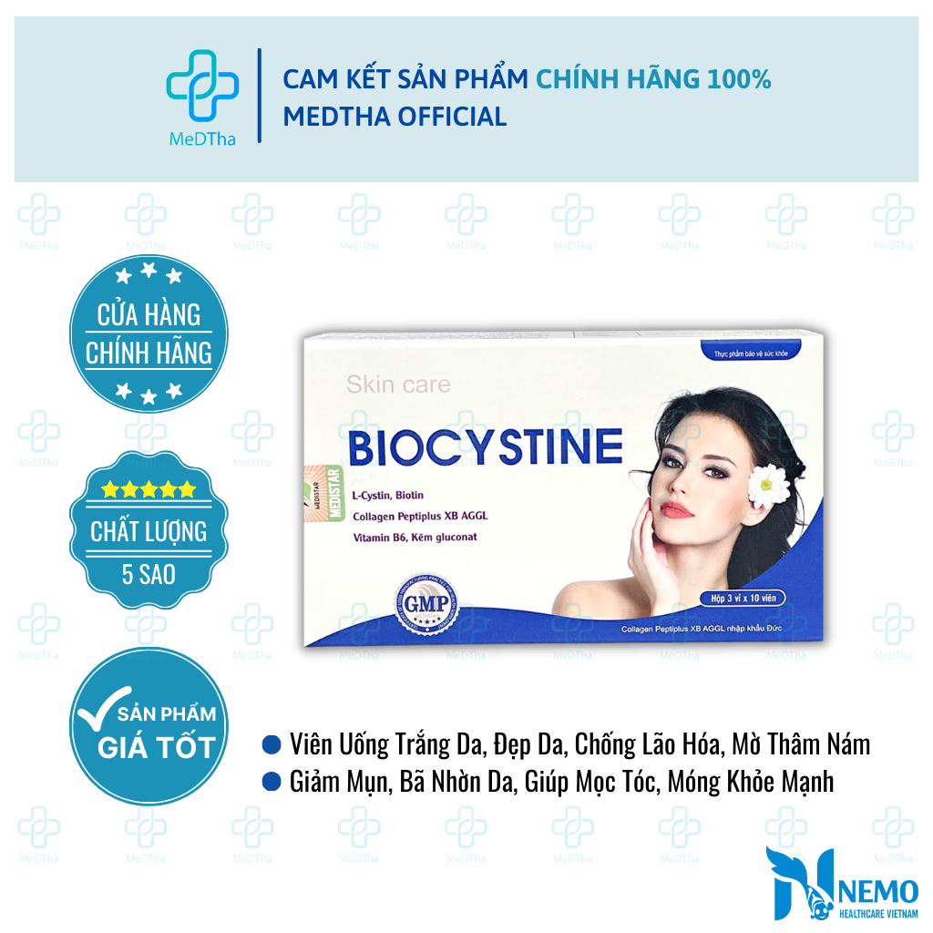 Biocystine Skin Whitening Pills - Helps Beautify Skin, Anti-Aging ...