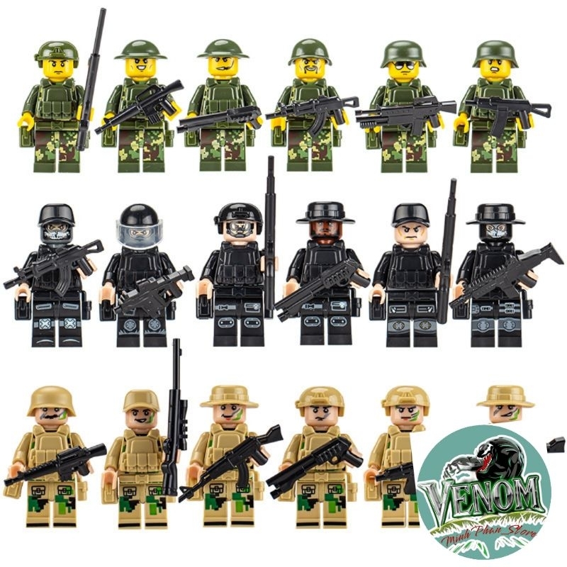 Combo MINI SWAT ASSEMBLY TOYS set of 8 SWAT Military characters in 3 ...