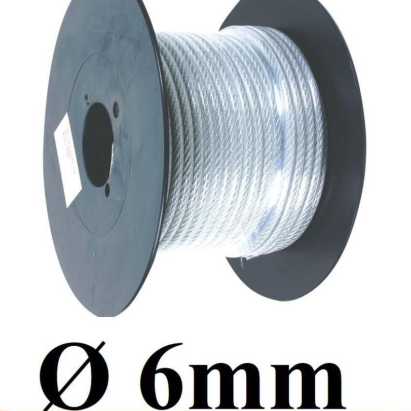 Phi plastic-coated steel cable [6mm] length 1 meter - 1000 meters ...