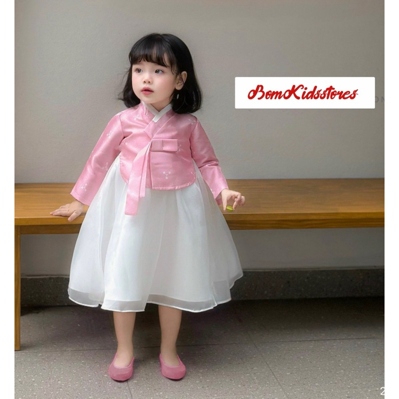 Beemo Korean hanbok set for girls, Korean tafta material, form-fitting ...