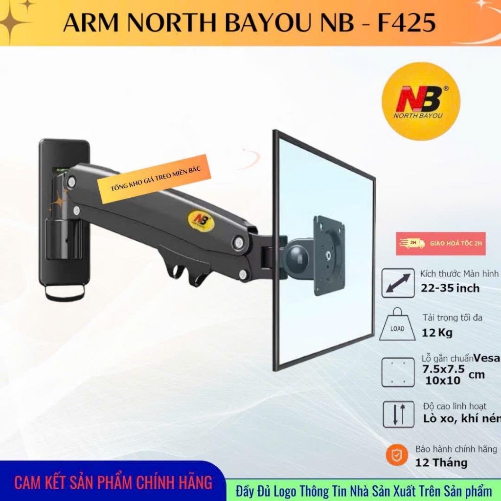 Nb F425 Computer Monitor Mount - North Bayou Wall Mount [Genuine ...