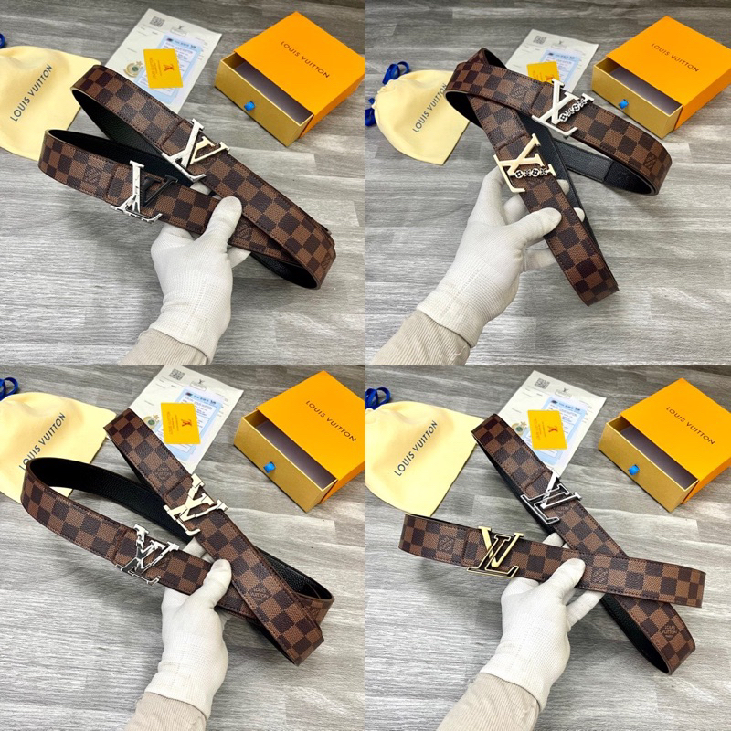 (Free Box) lv men's belt/Latest brown checkered lv belt | Shopee Malaysia