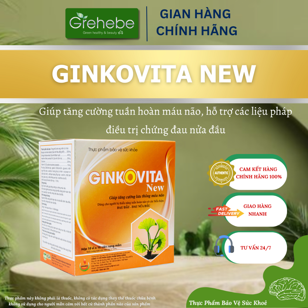 Enhance brain circulation GINKOVITA NEW - Helps reduce headaches and ...