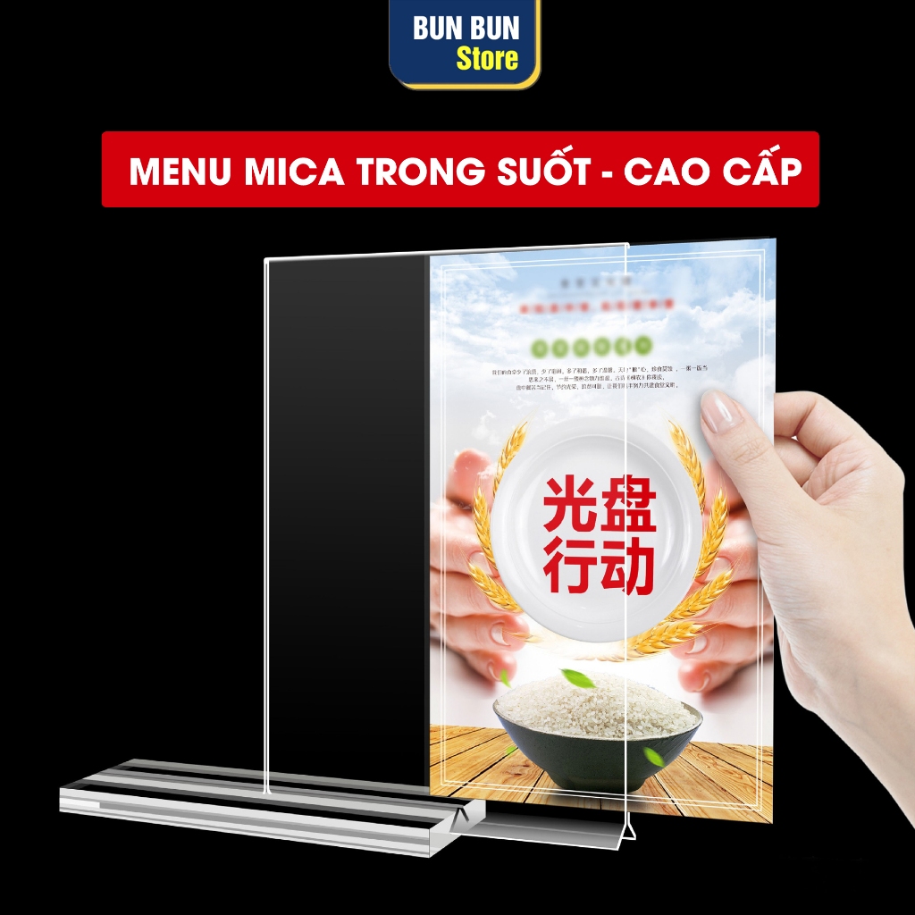 Mica Menu A4 A5 A6, high quality tabletop Mica - Thick Transparent Base ...