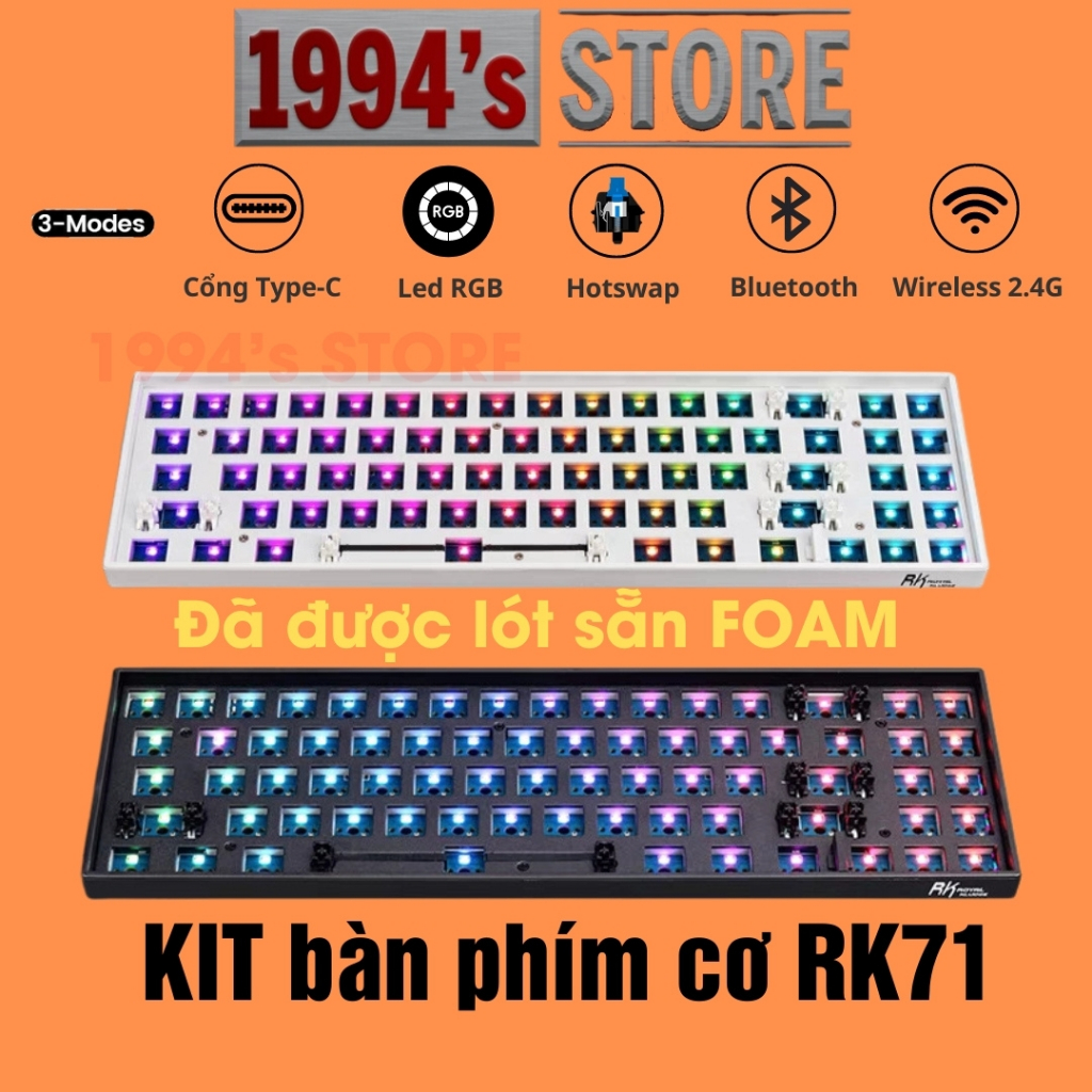 [AVAILABLE] RK71 Led RGB Mechanical Keyboard KIT - Pre-FOAM LINED ...